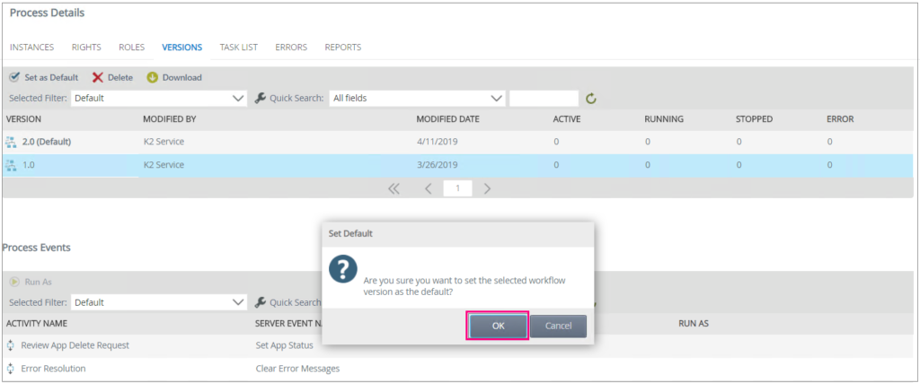 Versioning on K2 Five - Flow Factory